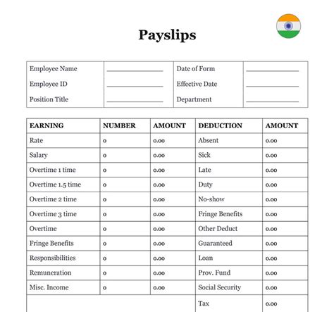 Payslip Templates Excel