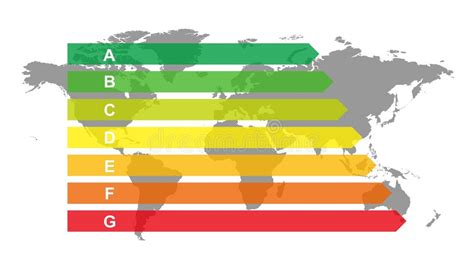 Energy Efficiency Labels On World Map Cdr Format Stock Vector