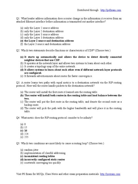 Router Questions Pdf Routing Router Computing
