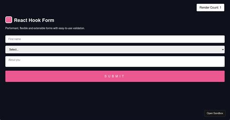 React Hook Form Js Forked Codesandbox