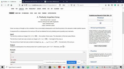 codeforces round 716 problem a perfectly imperfect array div 2 youtube