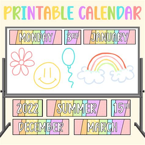 Digital Calendar Printable Miss T Teachables