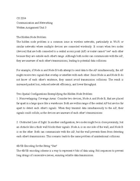 cs 2204 written assignment unit 3 cs 2204 communication and