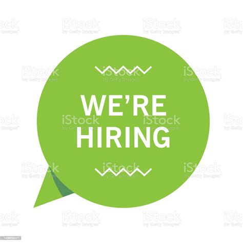 녹색 우리는 흰색 배경에 음성 버블 벡터 일러스트레이션을 고용하고 있습니다 0명에 대한 스톡 벡터 아트 및 기타 이미지 0명 Brand Name Online