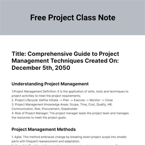 Free History Class Notes Template To Edit Online