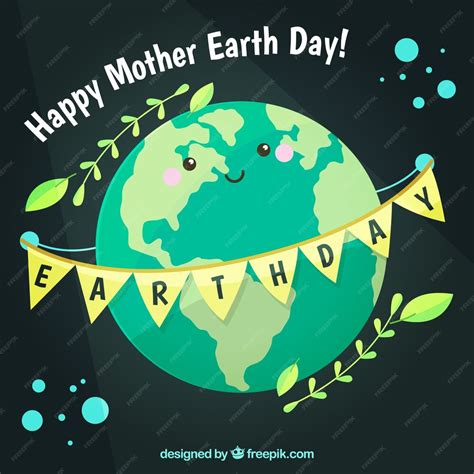 해피 어머니 지구의 날 무료 벡터