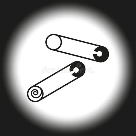 Scroll Icons Rolled Document Symbols Black And White Design Vector Illustration Stock Vector