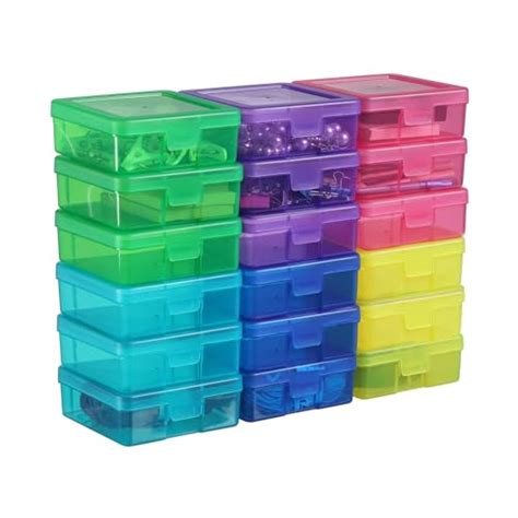 Naivees Small Stackable Plastic Storage Boxes 51x51x2 18 Pack