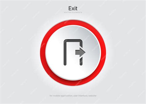 Premium Vector Emergency Fire Exit Door Icon Red Exit Icon Arrow Symbol Logout Icon Sign