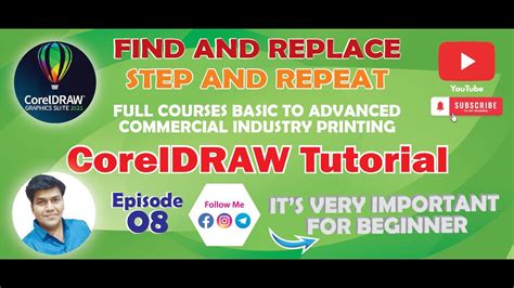 Corel Draw Tutorial Full Courses Basic To Advanced Find And Replace And Step And Repeat Episode Video
