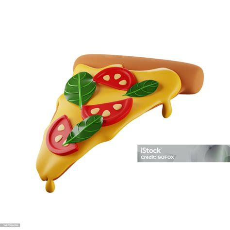 피자 마르게리타 슬라이스의 맛있는 3d 렌더링으로 피자 배달 또는 음식 관련 프로젝트에 적합합니다 음식에 대한 스톡 사진 및 기타 이미지 Istock