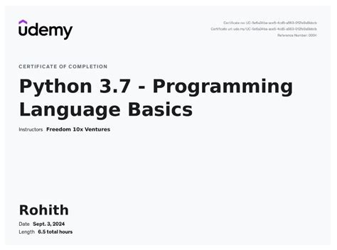 S D Rohith On Linkedin Python Programming Coding Learning Udemy