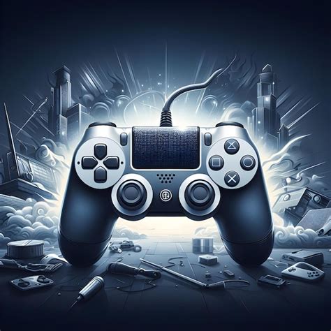 Premium Photo Black Gaming Controller With Glowing Buttons
