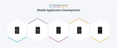 Mobile Application Development 25 Glyph Icon Pack Including Application Mobile Application