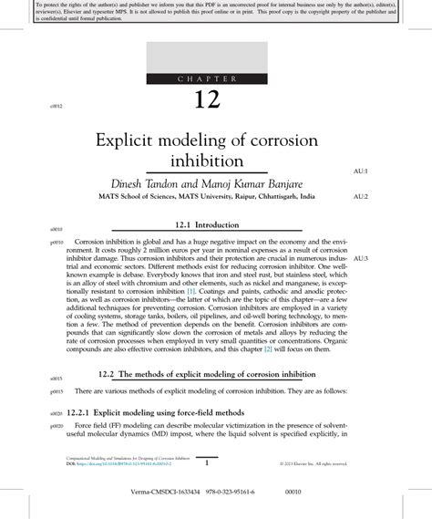 Pdf Explicit Modeling Of Corrosion Inhibition Computational Modeling