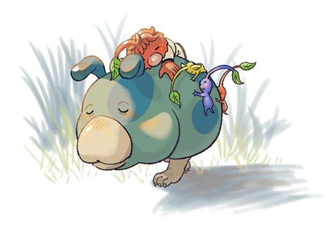 Red Pikmin Yellow Pikmin Blue Pikmin Moss And Red Leafling Pikmin Drawn By Asaikaina