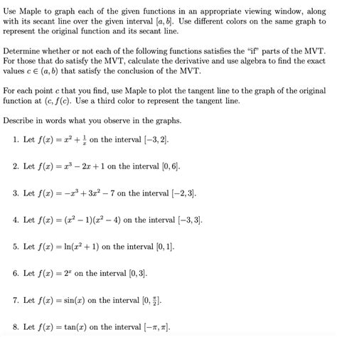 Solved Use Maple To Graph Each Of The Given Functions In An