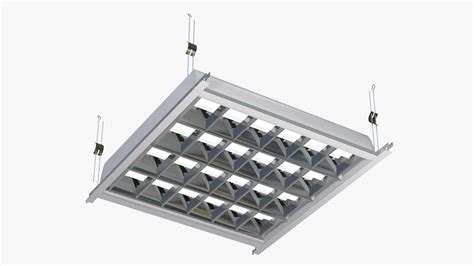 Led Grid Ceiling Light On 3d Model 24 3ds Blend C4d Fbx Max Ma Lxo Obj Free3d