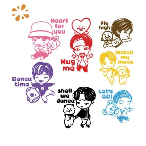 Tinytan Bt21 Bundle Svg Trending Svg Bts Svg Bangtan Svg Inspire