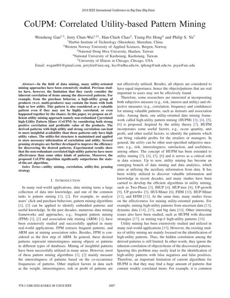 Pdf Coupm Correlated Utility Based Pattern Mining