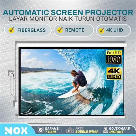 Promo Smart Automatic Projector Motorized Screen Layar Proyektor Otomatis Layar