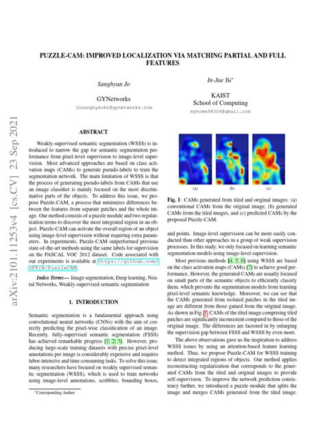 Puzzle Cam Pdf Image Segmentation Applied Mathematics