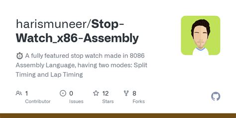 Stop Watchx86 Assemblyassemblycodetimerasm At Master · Harismuneer