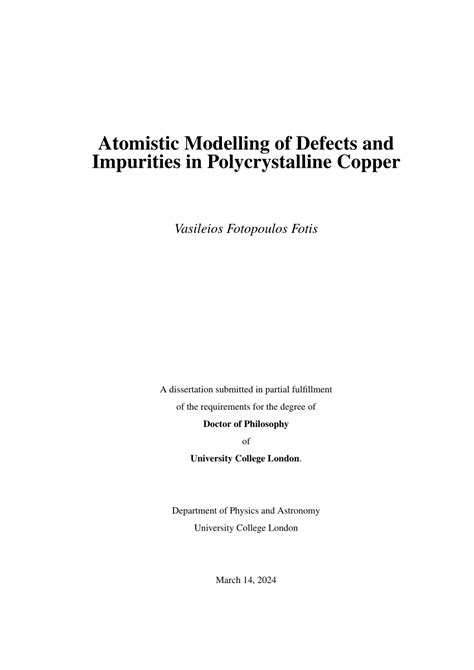 Pdf Atomistic Modelling Of Defects And Impurities In Polycrystalline