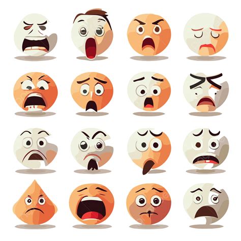감정 얼굴 벡터 다른 감정에 대한 만화 감정의 스티커 클립 아트 그룹 상표 클립 아트 Png 일러스트 및 벡터 에 대한 무료 다운로드 Pngtree