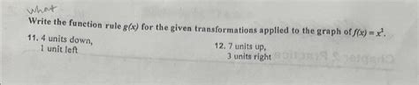Solved Write The Function Rule G X For The Given