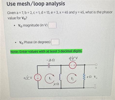 solved use mesh loop analysis given