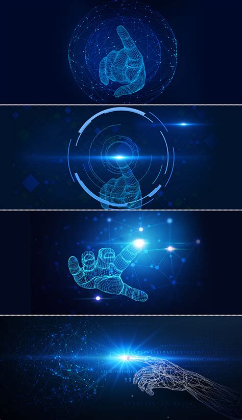 科技机器点击手指鼠标操作交互指触控点击