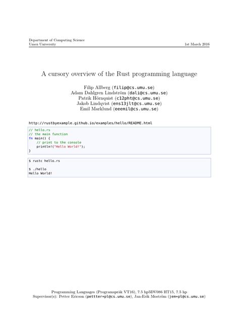 A Cursory Overview Of The Rust Programming Language Pdf Pointer