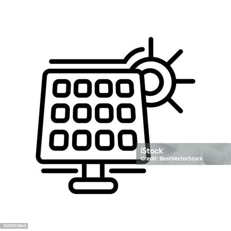 흰색 배경 태양 전지 패널 기호 선 또는 선형 기호 개요 스타일에서 요소 디자인에 고립 된 태양 전지 패널 아이콘 벡터 0명에 대한 스톡 벡터 아트 및 기타 이미지 Istock