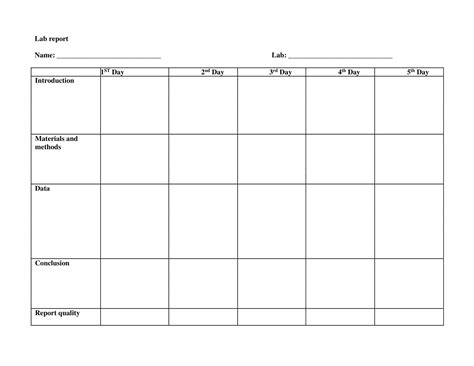 Free Printable Lab Report Templates PDF Word