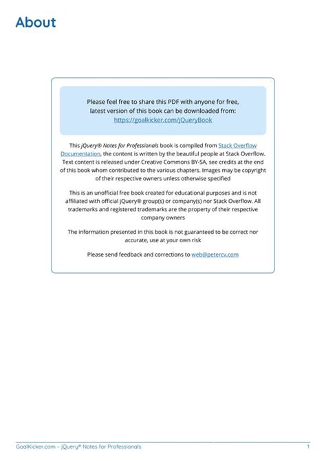 Jquery Notes For Professionals Pdf