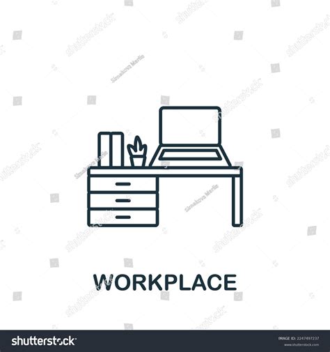 Workplace Icon Monochrome Simple Project Planning Stock Vector Royalty Free 2247497237