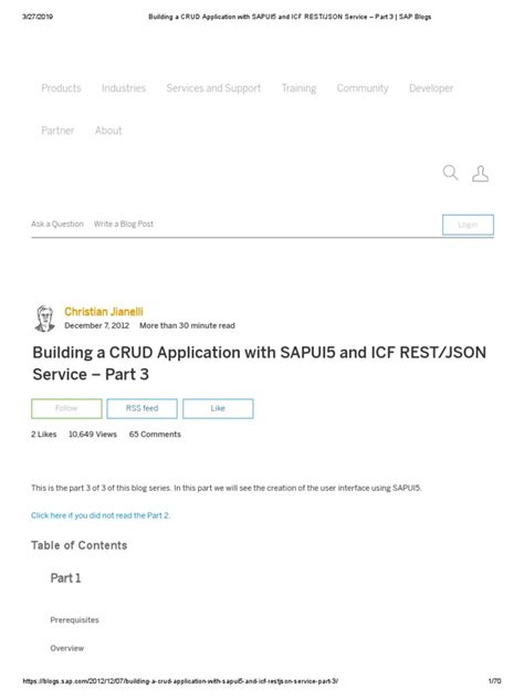 building a crud application with sapui5 framework in bsp project pdf