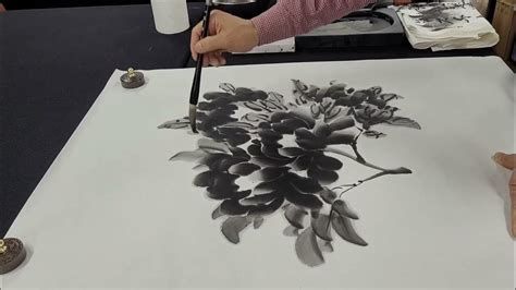 먹그림 문인화 목단 그리기 감상하기 Youtube
