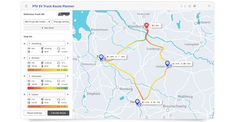 Plan Electric Fleets Routes With Ptv Ev Truck Route Planner Ptv Logistics