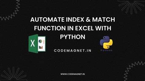 Sona M On Linkedin Automate Index And Match Function In Excel With Python