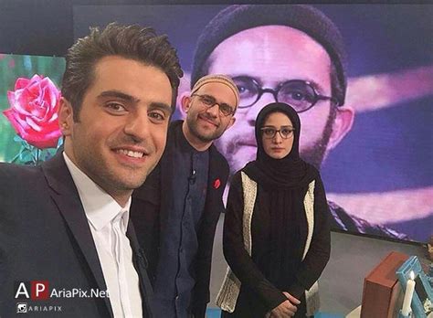 سلفی بابک حمیدیان و همسرش مینا ساداتی در برنامه سال تحویل 95 با علی ضیا