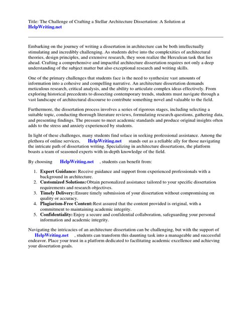 Architecture Dissertation Sample Download Free Pdf Thesis Science
