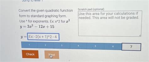 Solved Convert The Given Quadratic Function Form To Standard