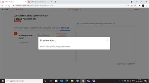 Unable To Navigate To Next Chapter After Uploading The Calculate Client Security Hash Upload