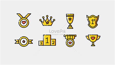 트로피 메달 배지 아이콘 일러스트 무료 다운로드 Lovepik