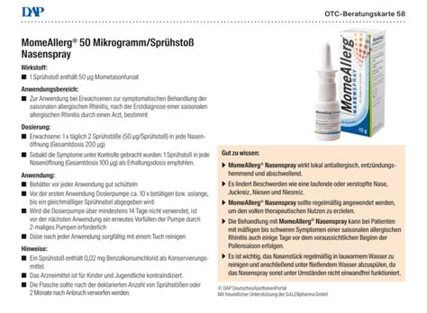 Momeallerg® 50 Mikrogramm Sprühstoß Nasenspray
