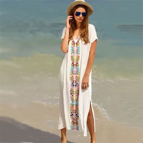 2018 Summer Beach Printed Women Dress Kaftan Sarongs Sexy Turkey Robe