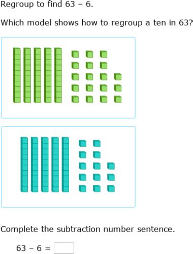 IXL Use Models To Subtract A One Digit Number From A Two Digit Number With Regrouping Nd