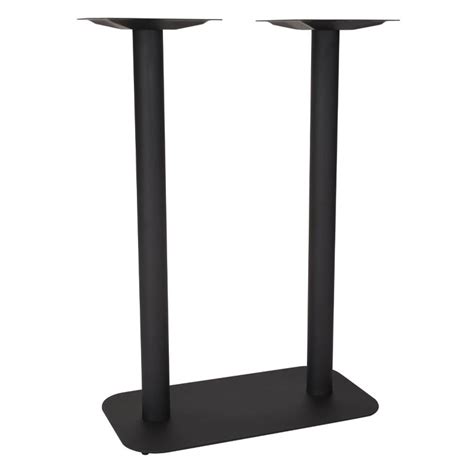 Black Emmett Twin Poseur Height Table Base With Radius Edges Nobis Restaurant Furniture